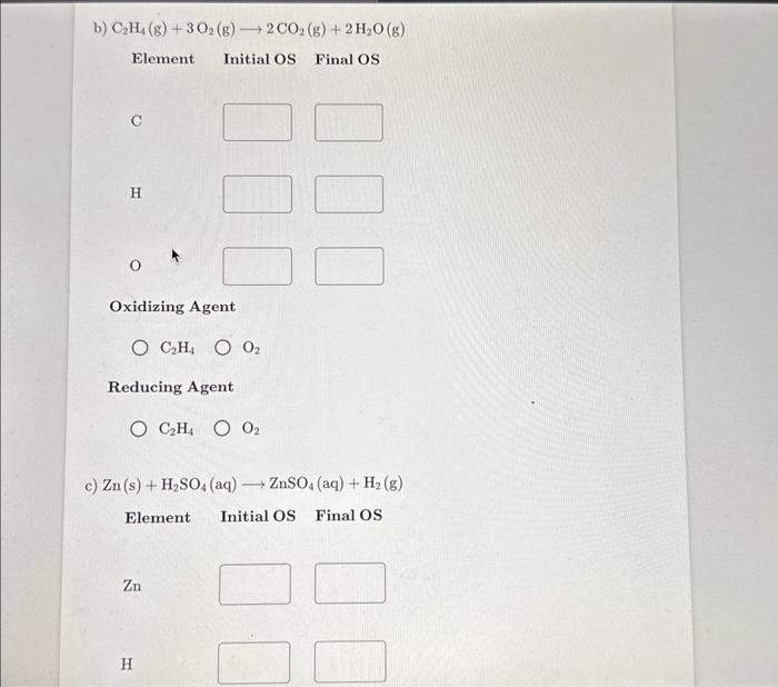 Solved For each of the reactions below, determine the | Chegg.com