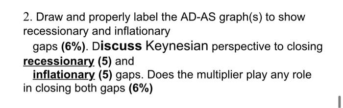 Solved 2. Draw and properly label the AD-AS graph(s) to show | Chegg.com