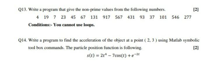 Solved [2] Q13. Write a program that give the non-prime | Chegg.com