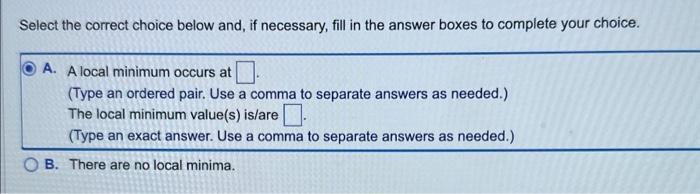 Solved Select the correct choice below and, if necessary, | Chegg.com