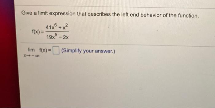 Solved Give a limit expression that describes the left end | Chegg.com