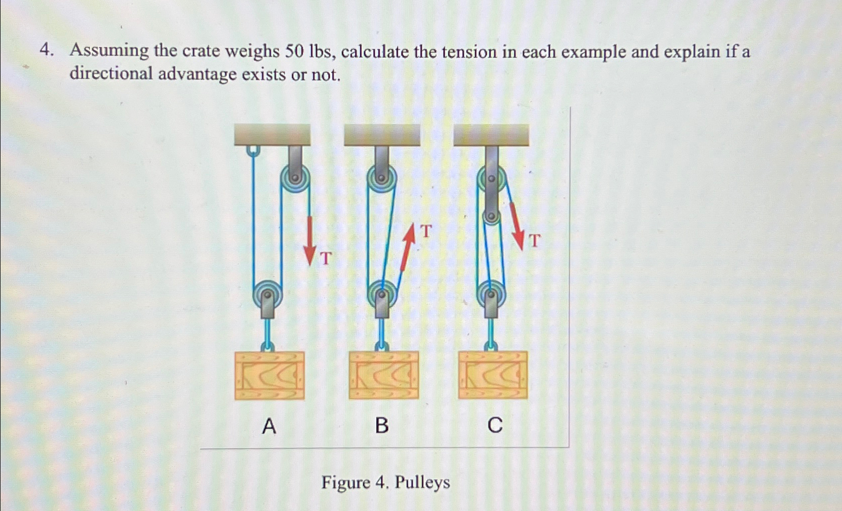 Solved Assuming the crate weighs 50lbs, ﻿calculate the | Chegg.com