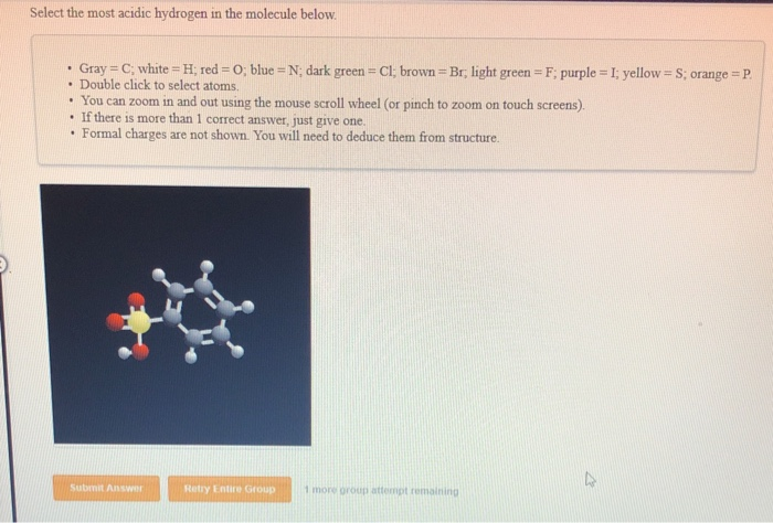 Solved Select the most acidic hydrogen in the molecule | Chegg.com