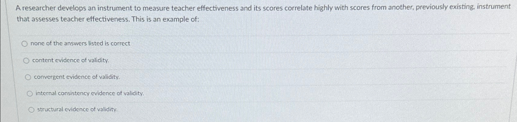 Solved A researcher develops an instrument to measure | Chegg.com