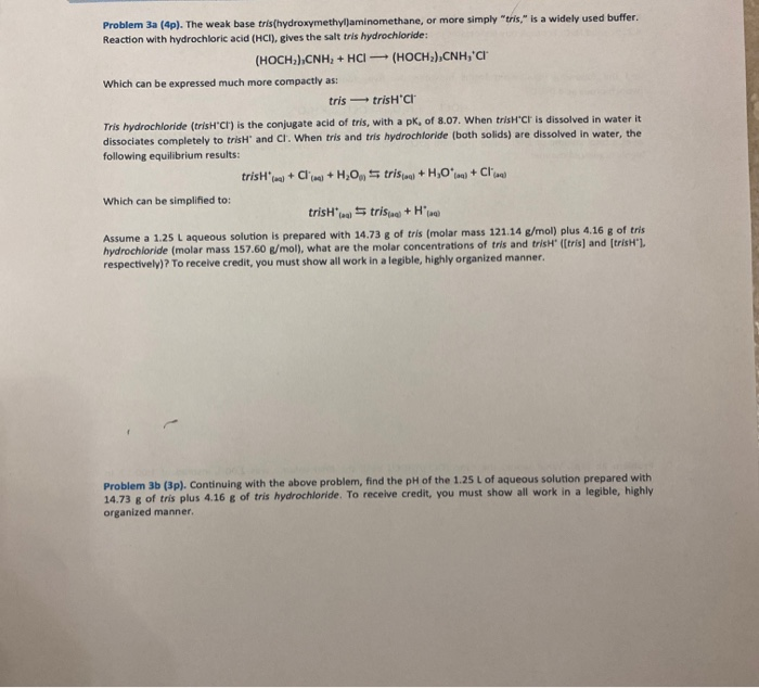 Solved Problem 2a (3p). Sodium hypochlorite (NaOCI) is the | Chegg.com