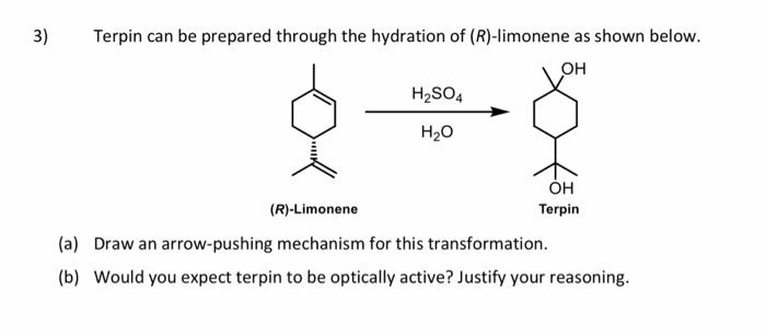 Solved Terpin can be prepared through the hydration of | Chegg.com