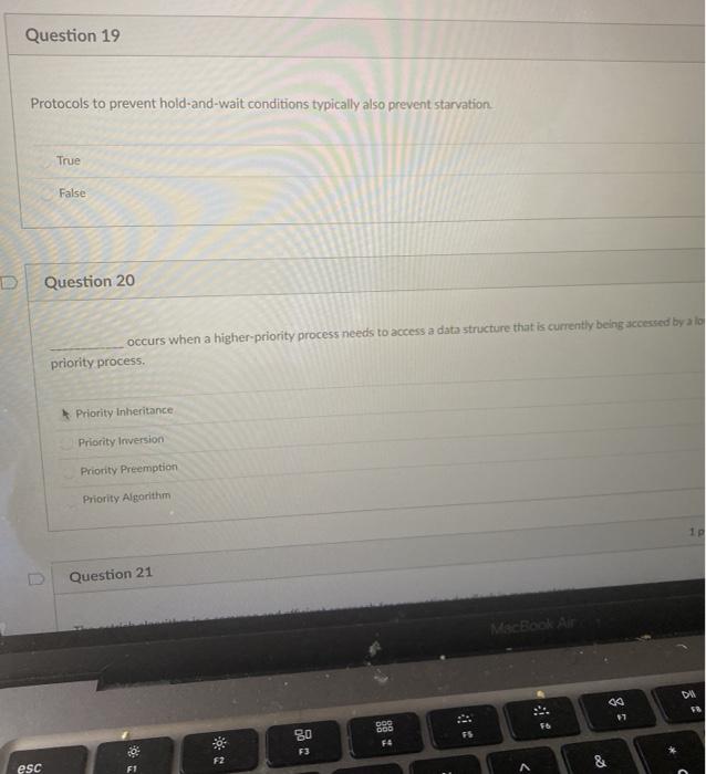 Solved Question 19 Protocols to prevent hold-and-wait | Chegg.com