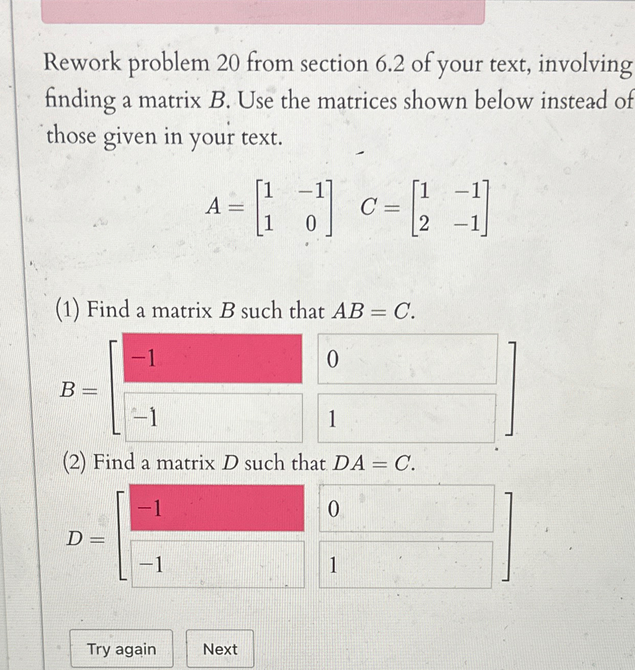Solved Rework problem 20 ﻿from section 6.2 ﻿of your text, | Chegg.com