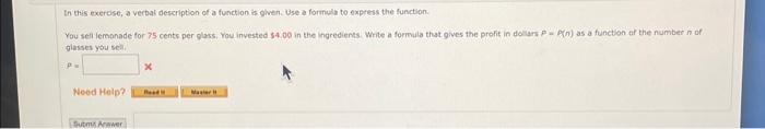 Solved th this exerdse, a verbat description of a function | Chegg.com