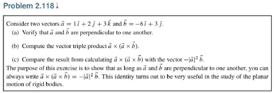 Solved Problem 2.118 .Consider two vectors | Chegg.com