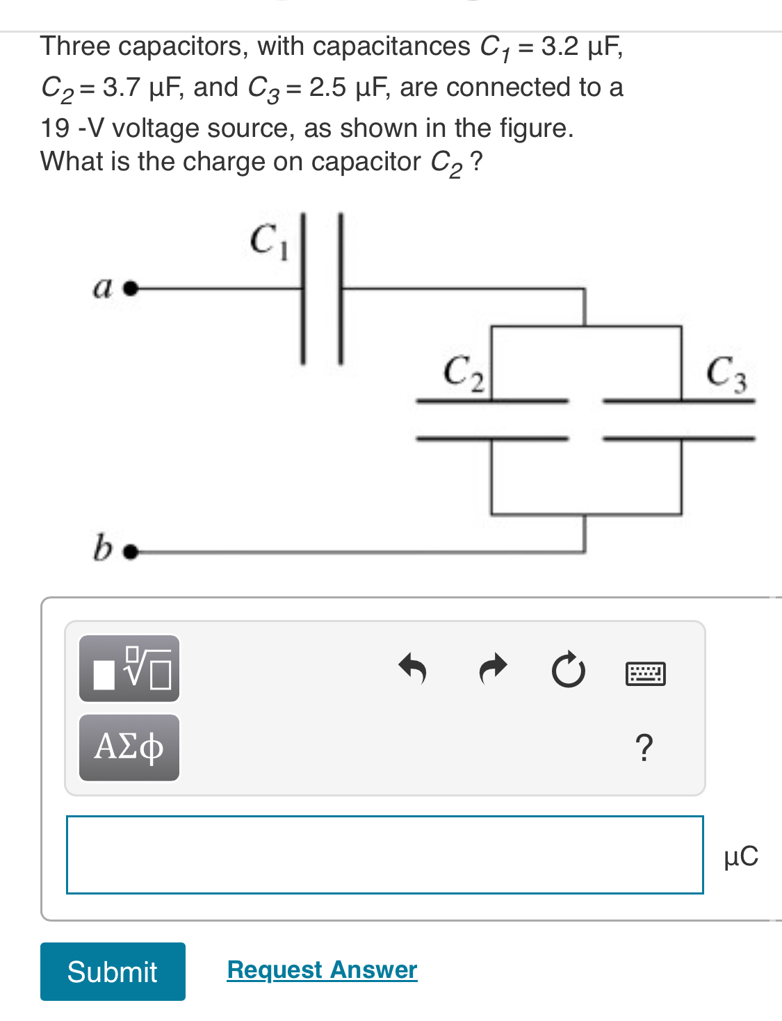 Solved Three capacitors, with capacitances | Chegg.com