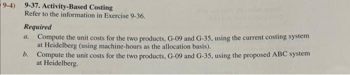 Solved 9-36. Activity-Based Costing and Cost Driver Rates | Chegg.com