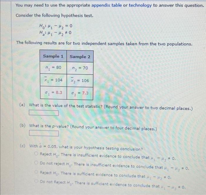 Solved You may need to use the appropriate appendix table or | Chegg.com
