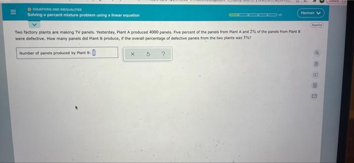 Solved ELATIONS AND EQUALITIES Solving percent mixture | Chegg.com