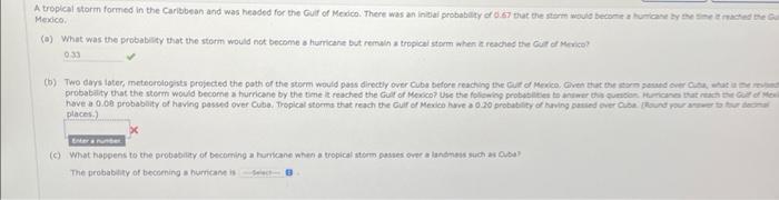 Solved Mexico. (a) What was the Drobability that the storm | Chegg.com