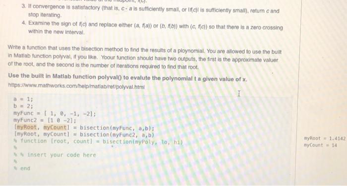 Solved Bisection Method for finding roots Cosider the | Chegg.com