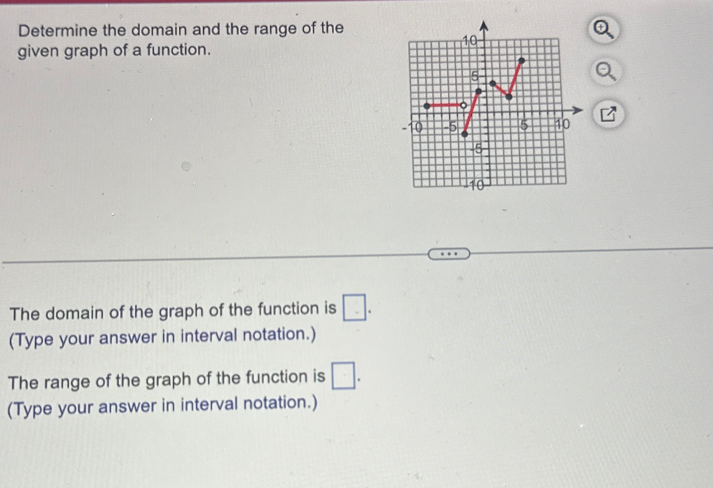 Solved Determine the domain and the range of the given graph | Chegg.com