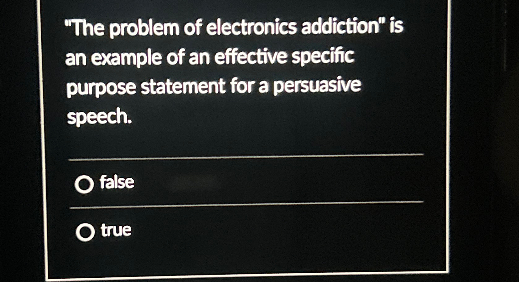 Solved "The problem of electronics addiction" is an example | Chegg.com
