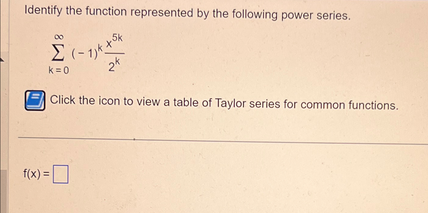 Solved Identify The Function Represented By The Following
