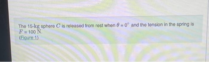 Solved The 15-kg sphere C is released from rest when θ=0∘ | Chegg.com