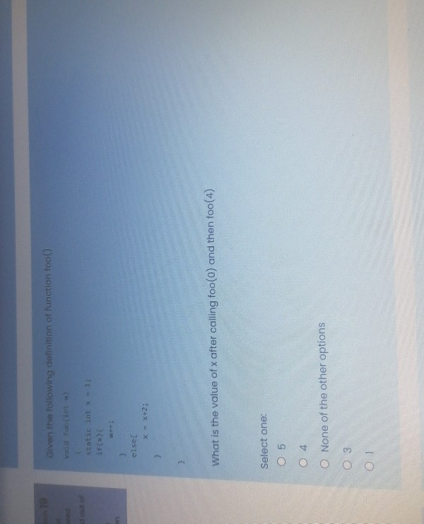 Solved Given the following definition of function foo() void | Chegg.com