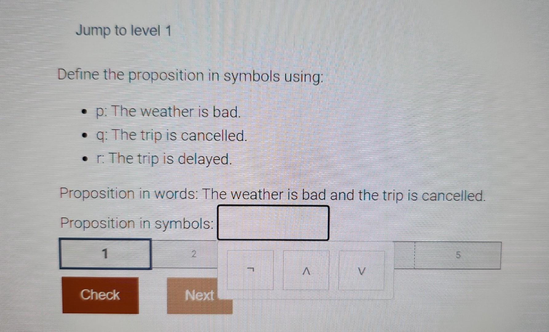 Solved Define the proposition in symbols using: - p. The | Chegg.com