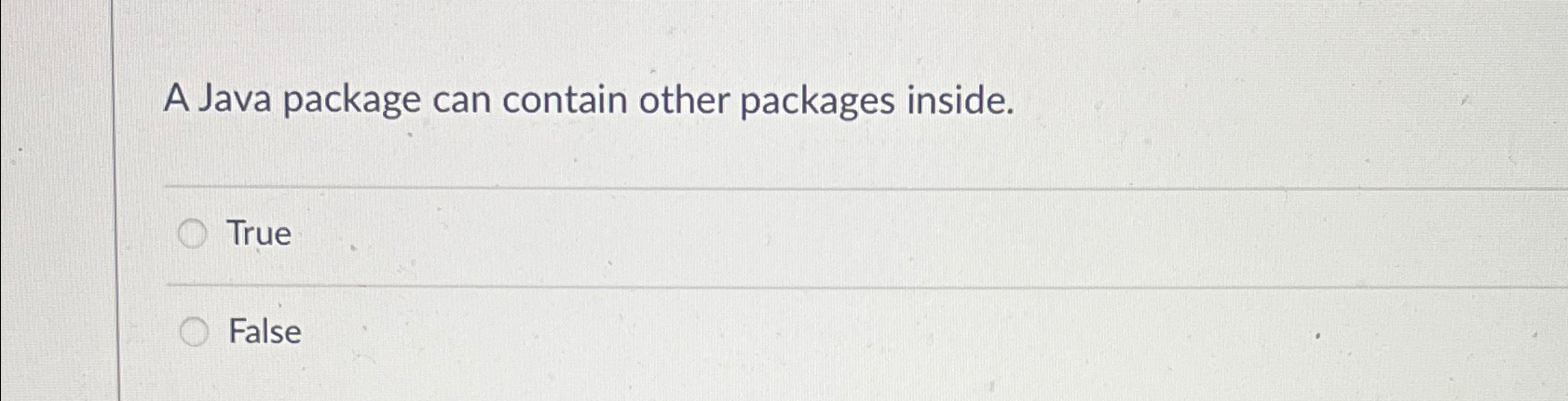 Solved A Java package can contain other packages | Chegg.com