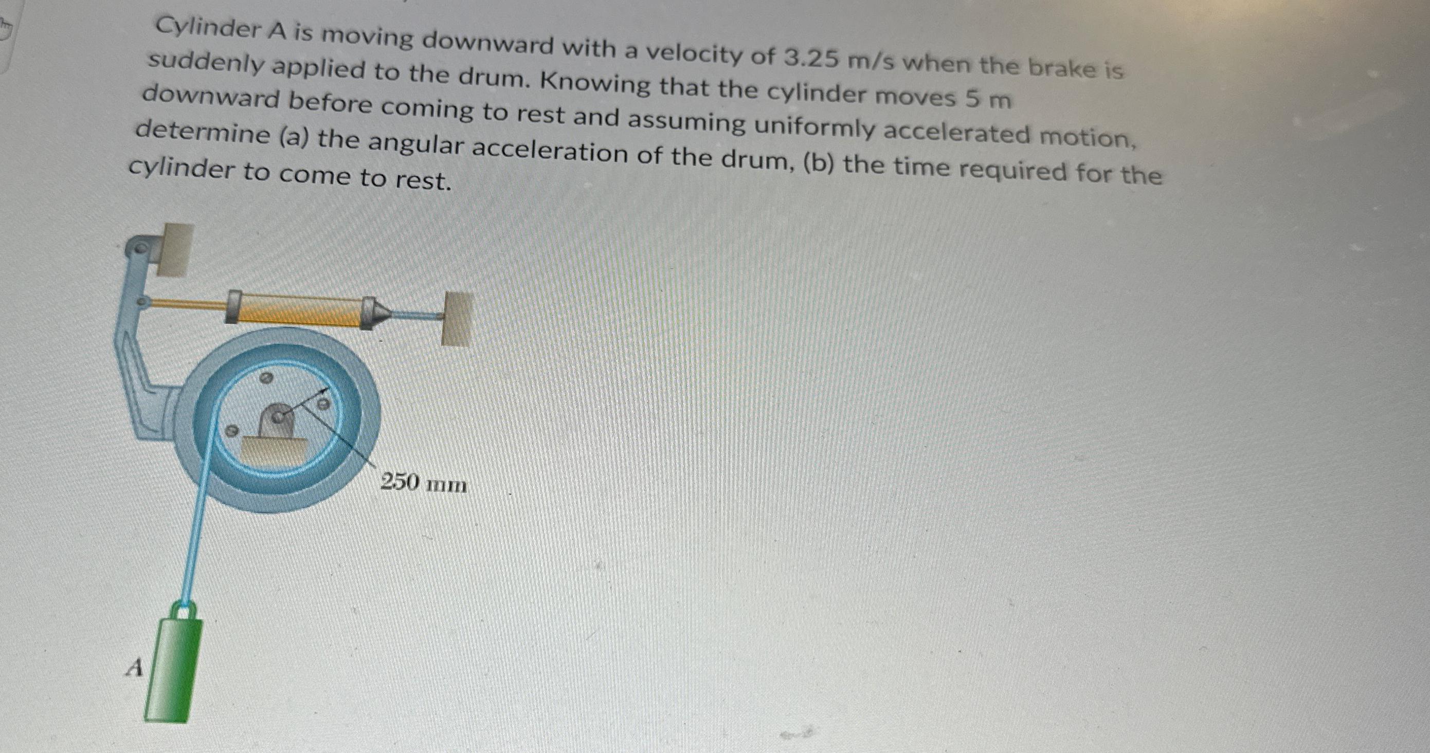 Solved Cylinder A ﻿is moving downward with a velocity of | Chegg.com