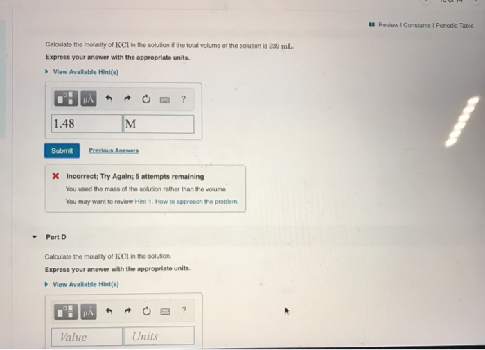 Solved Review Constants 1 Periodic Table Calculate the | Chegg.com