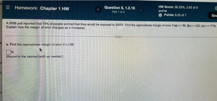 Solved Homework: Chapter 1 HW Question 5, 1.2.18 Part 1 of 4 | Chegg.com