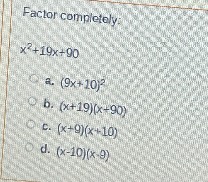 Solved Factor | Chegg.com