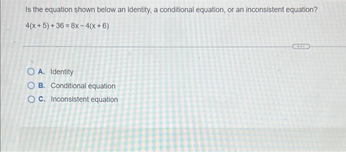 Solved Is the equation shown below an identity, a | Chegg.com