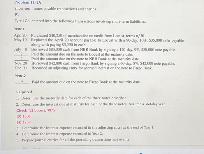 Solved Short-term notes payable transactions and entries P1 | Chegg.com