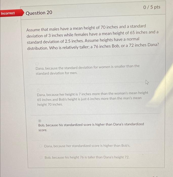 Solved Assume that males have a mean height of 70 inches and | Chegg.com