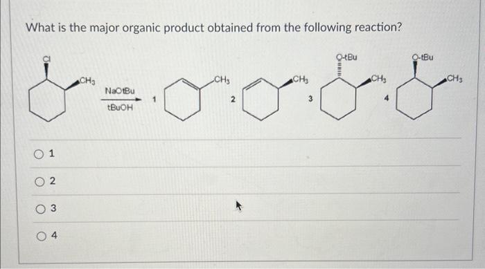 [Solved]: What is the major organic product obtained from t