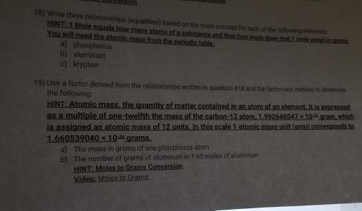 Solved 18) Write three relationships (equalities) based on | Chegg.com