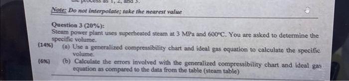 Solved Note: Do not interpolate; take the nearest value | Chegg.com