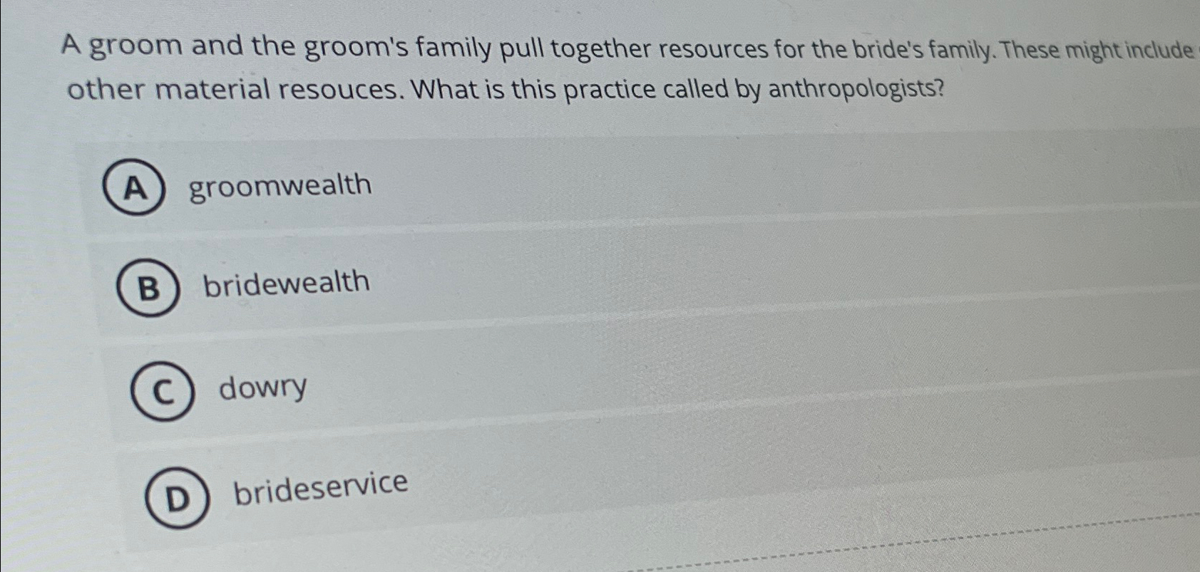 Solved A groom and the groom's family pull together | Chegg.com