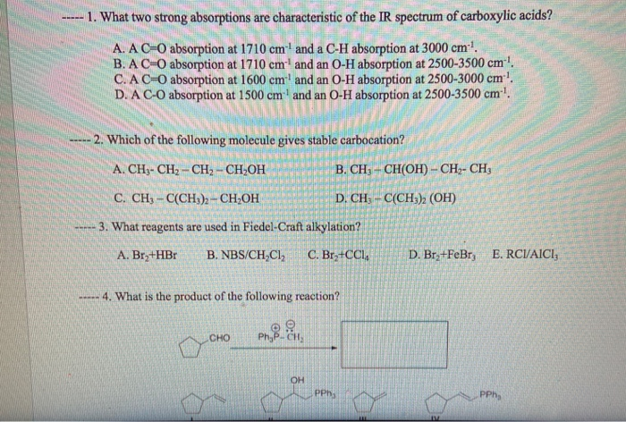 Solved 1. What two strong absorptions are characteristic of | Chegg.com