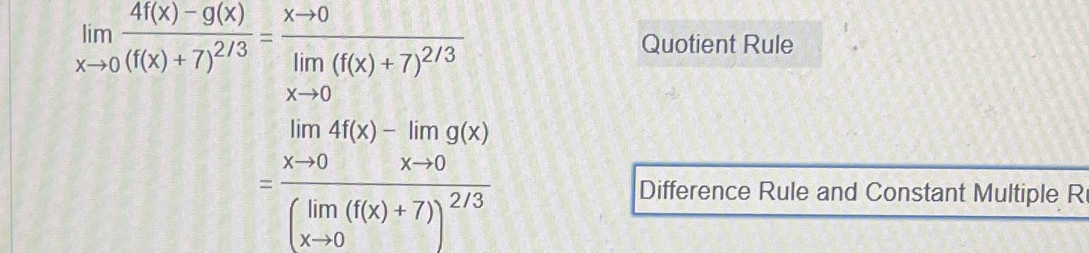 Solved Difference Rule and Constant Multiple | Chegg.com