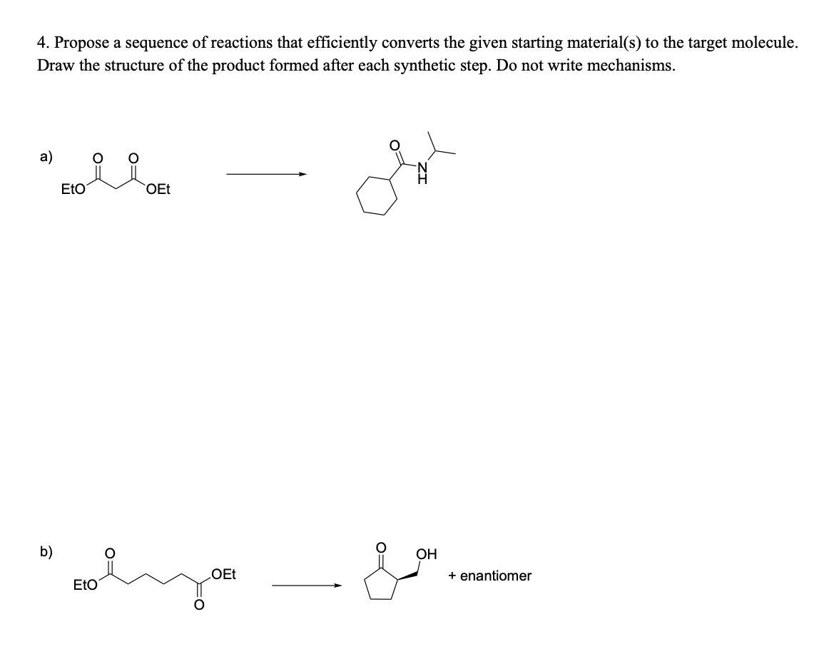 Solved Propose a sequence of reactions that efficiently | Chegg.com