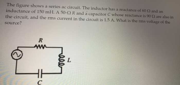 Solved The figure shows a series ac circuit. The inductor | Chegg.com