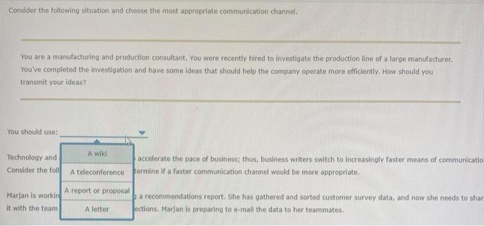 Solved Consider the following situation and choose the most | Chegg.com