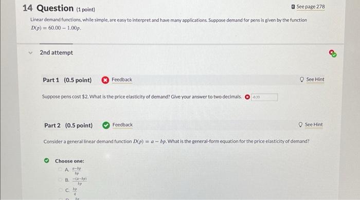 Solved Linear demand functions, while simple, are easy to | Chegg.com