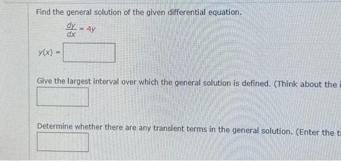 Solved Find the general solution of the given differential | Chegg.com