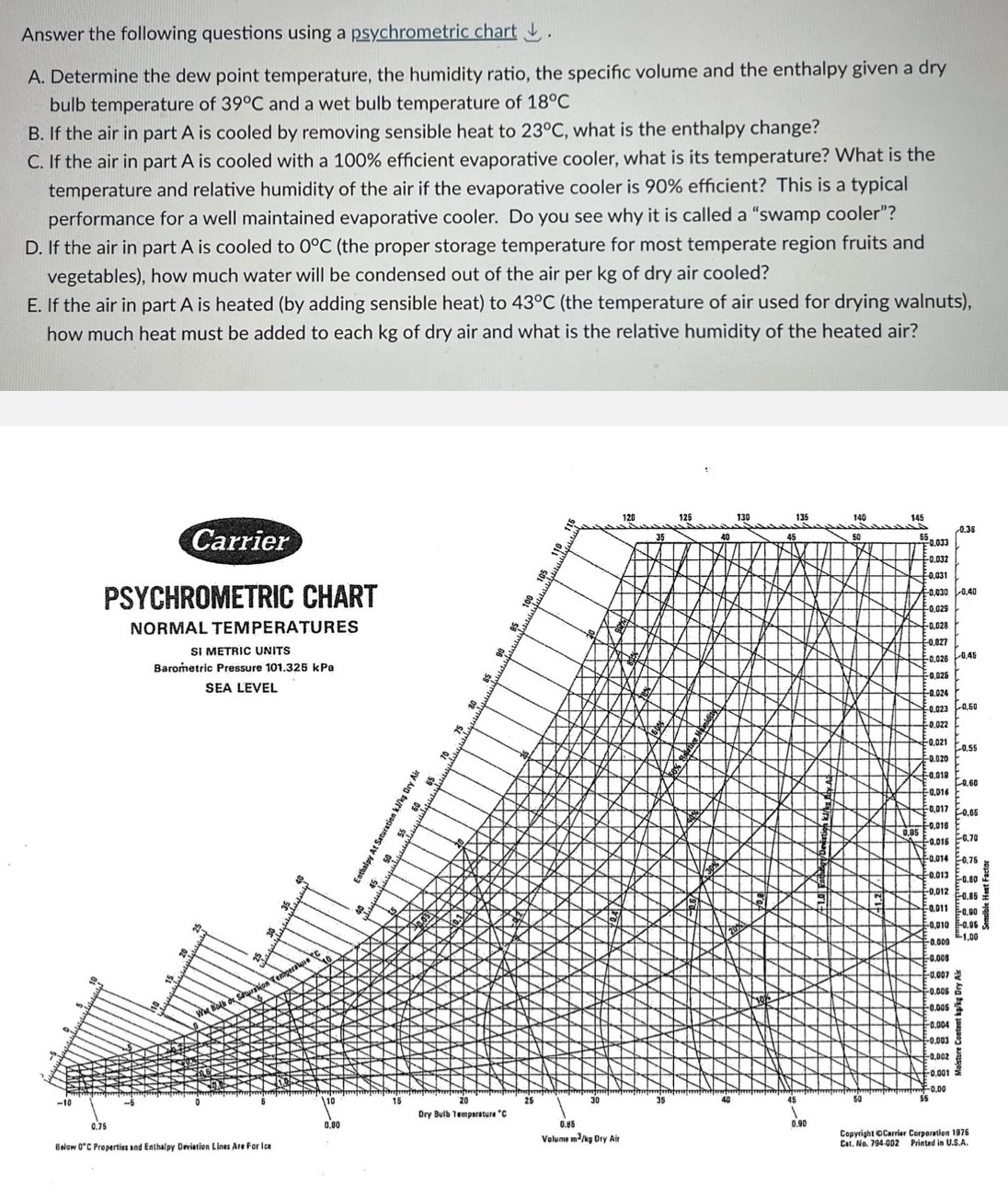 Solved Answer the following questions using a psychrometric | Chegg.com