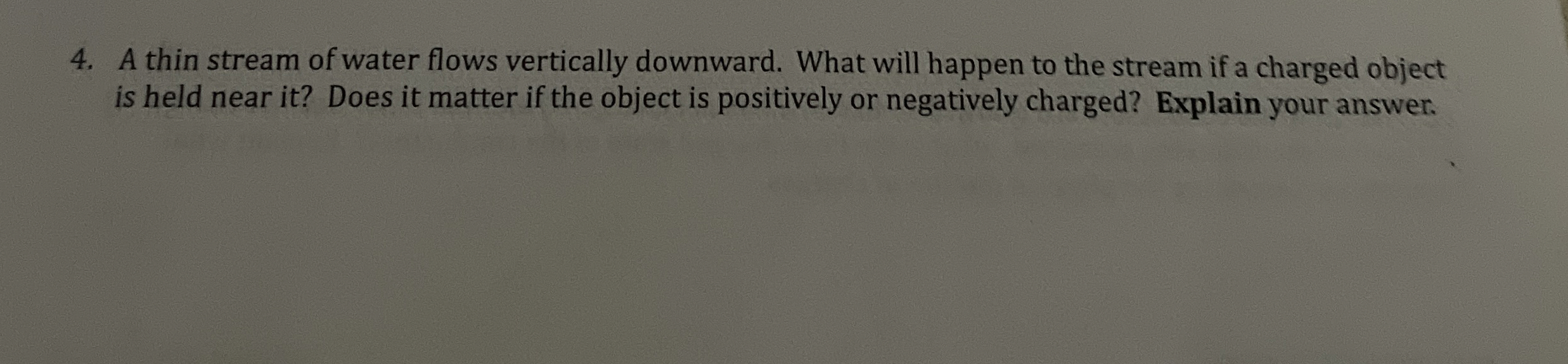 Solved A thin stream of water flows vertically downward. | Chegg.com