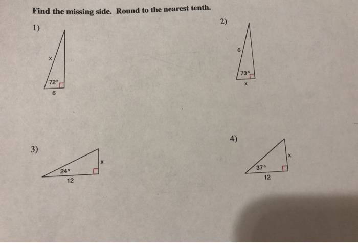 Solved Find the missing side. Round to the nearest tenth. 1) | Chegg.com