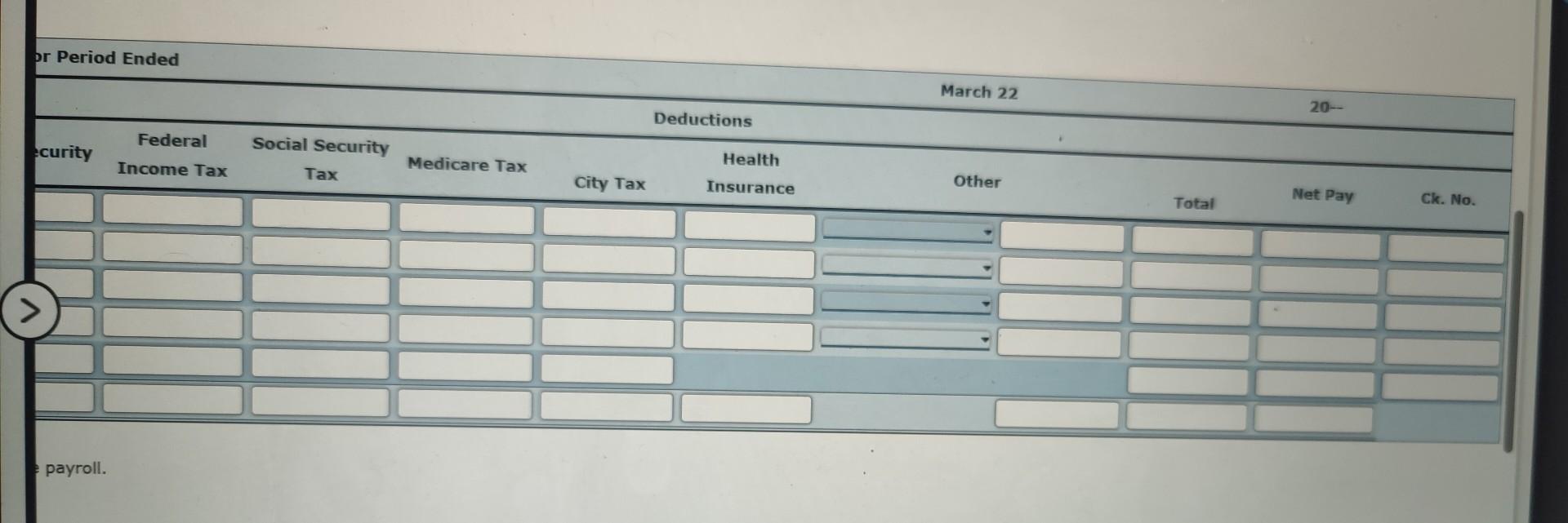 Solved Payroll Register and Payroll Journal Entry employee | Chegg.com