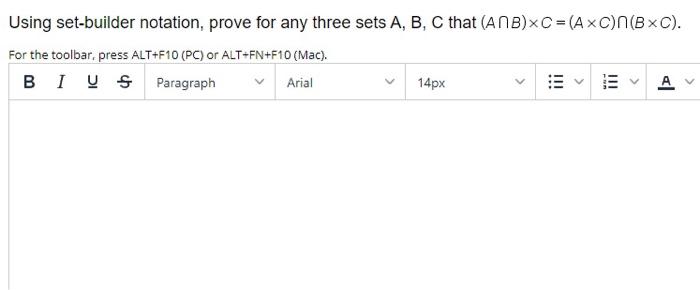 Solved Using set-builder notation, prove for any three sets | Chegg.com